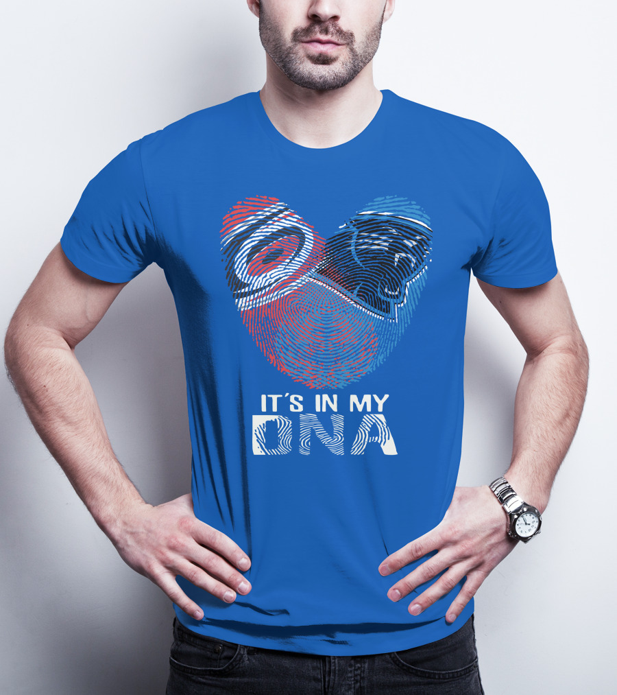Carolina Panthers 15 It's In My Dna Fingerprint Heart T-Shirt