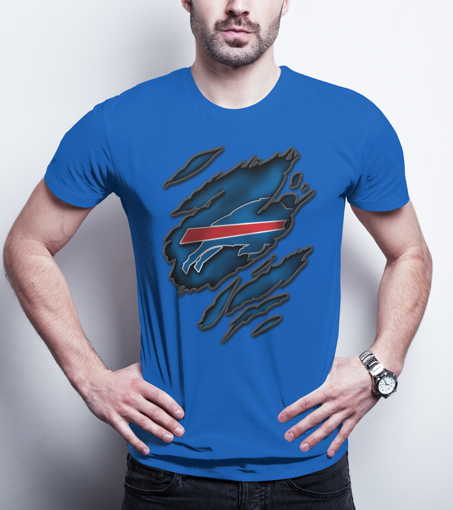 Torn Buffalo Bills Scratched T-Shirt