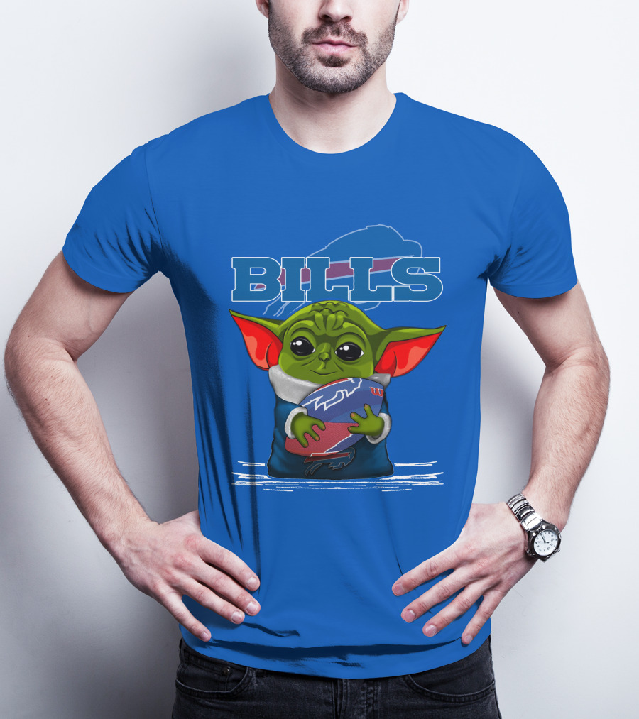 Yoda Buffalo Bills Fan Holding Football T-Shirt