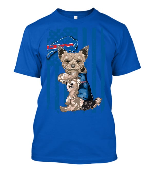 Yorkshire Terrier I Love Mom Buffalo Bills Fan T-Shirt