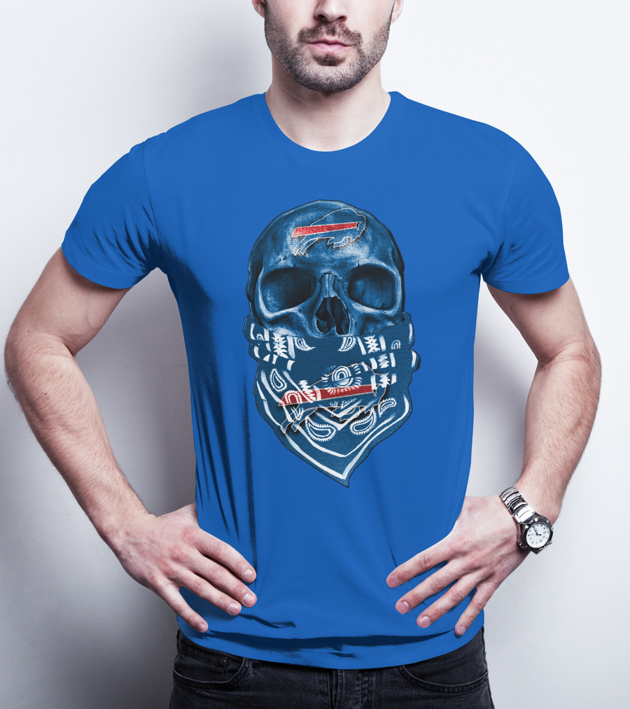 Buffalo Bills Skull With Bandana T-Shirt
