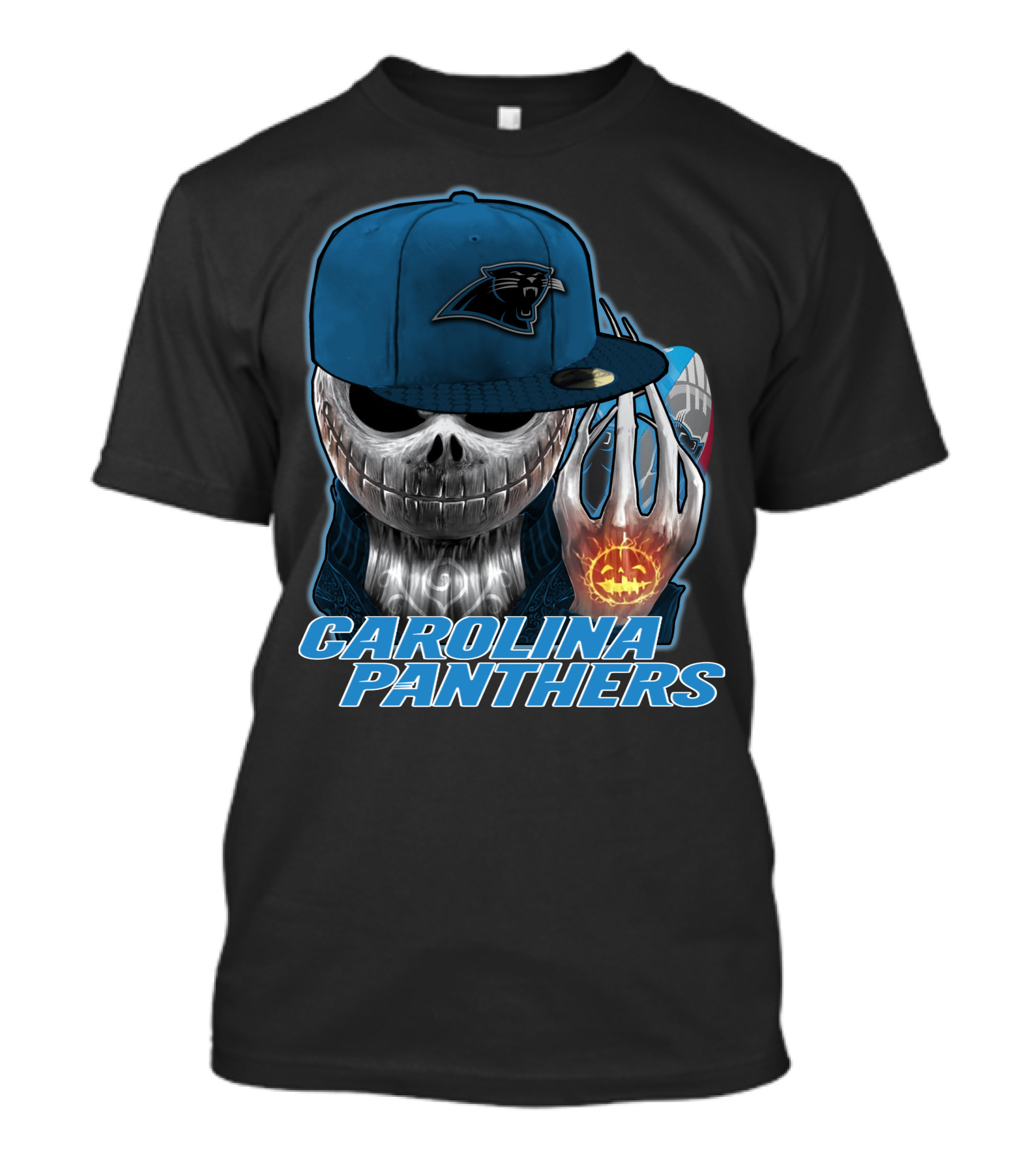 Carolina Panthers Jackskull Halloween Pumpkin T-Shirt