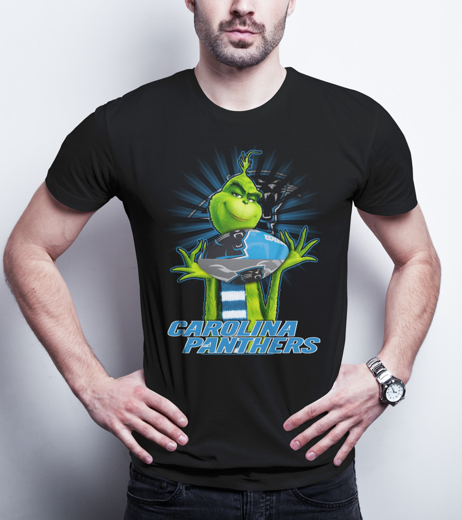 Grinch Holding Carolina Panthers Football Team T-Shirt