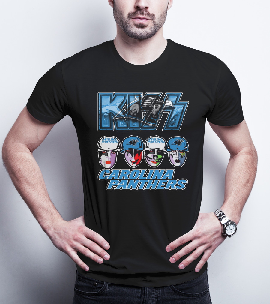KISS Carolina Panthers Rock Band Face Paint Fan Merch T-Shirt