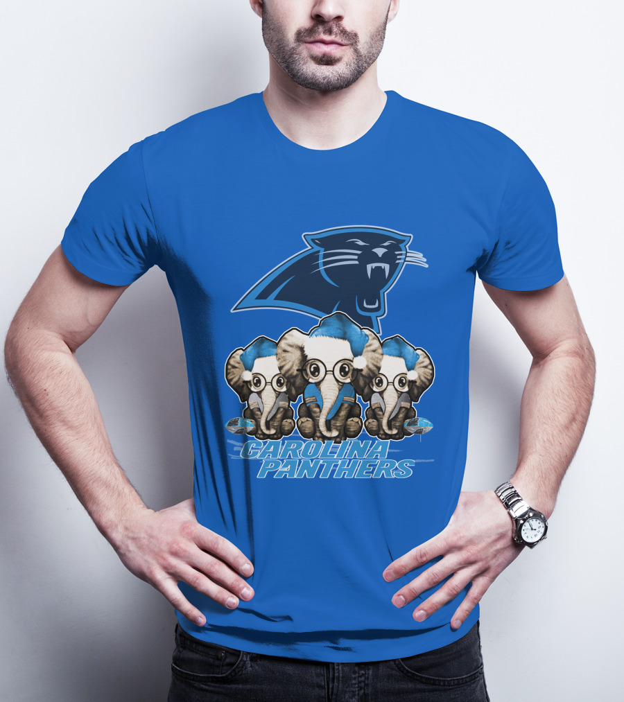 Carolina Panthers Xmas Elephants T-Shirt