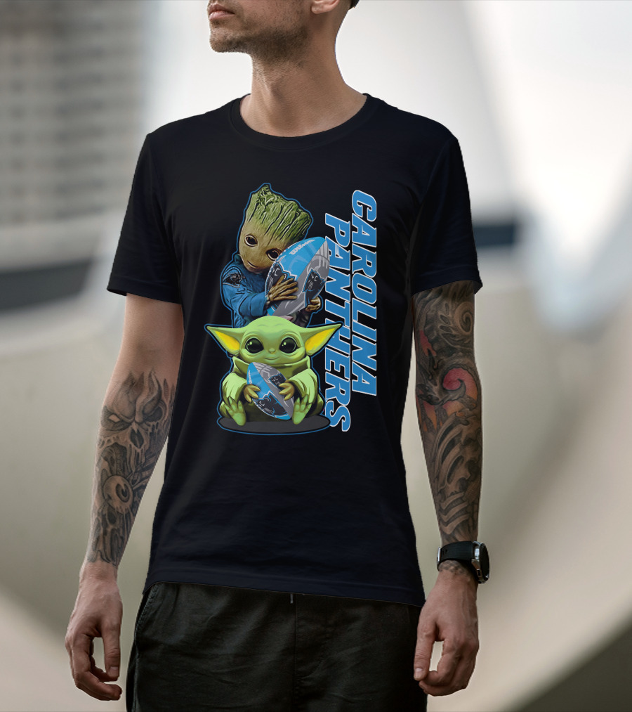 Grzd Carolina Panthers Groot Baby Alien Football T-Shirt