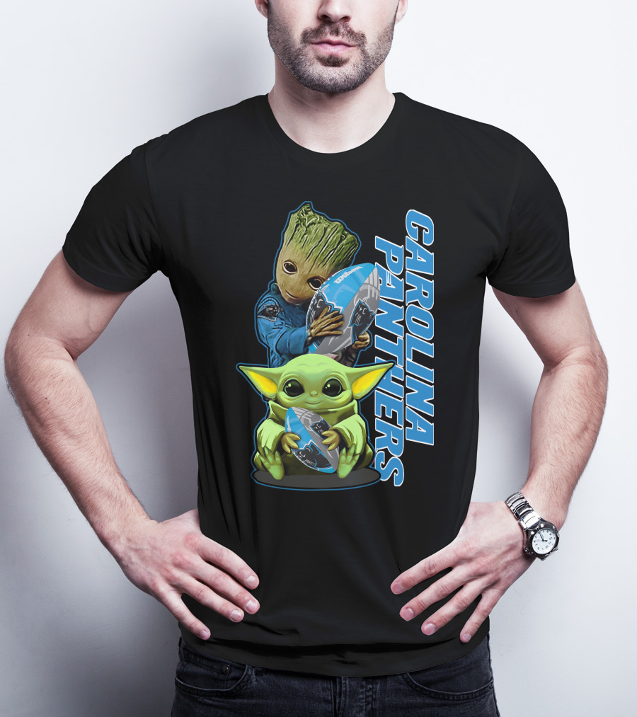 Grzd Carolina Panthers Groot Baby Alien Football T-Shirt