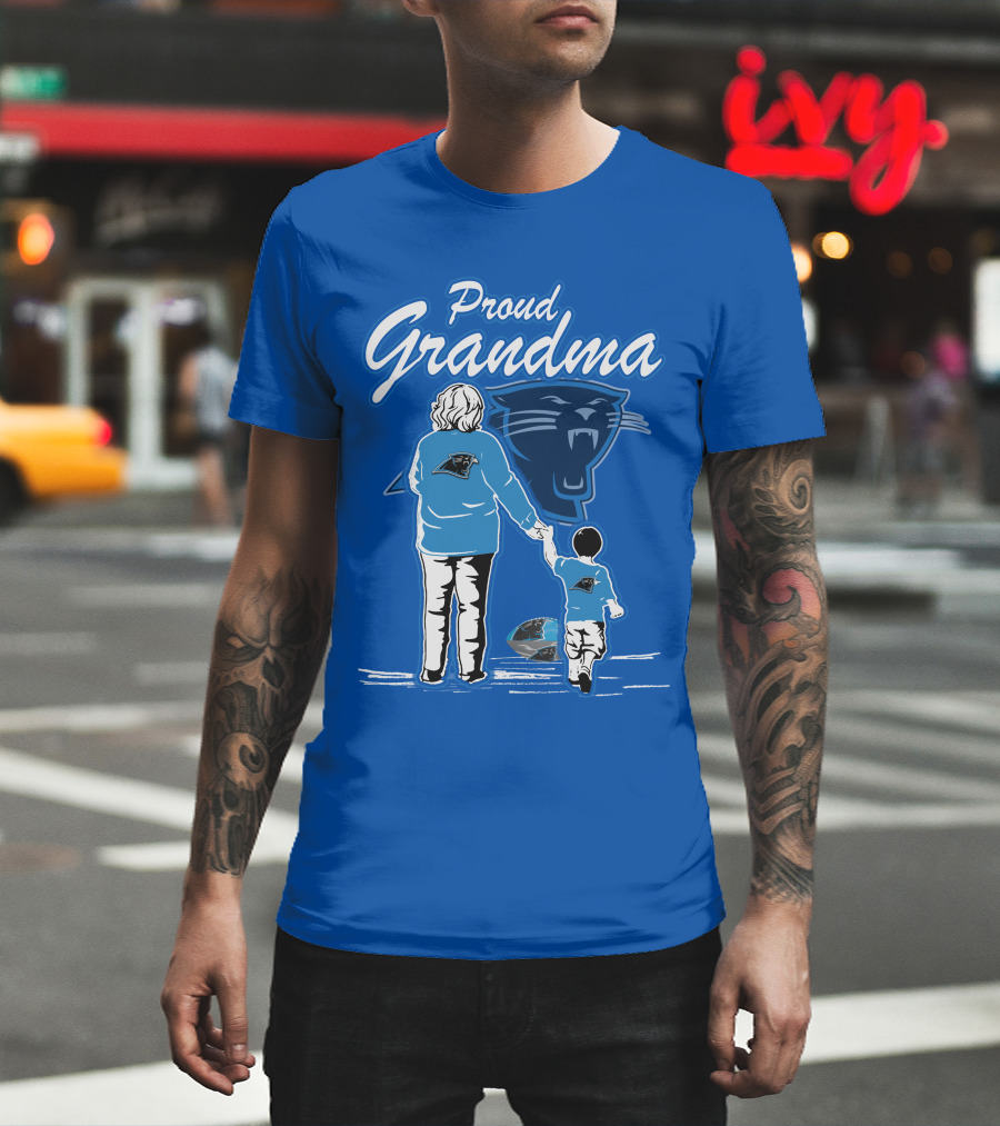 Proud Grandma Carolina Panthers Football Family Connections T-Shirt