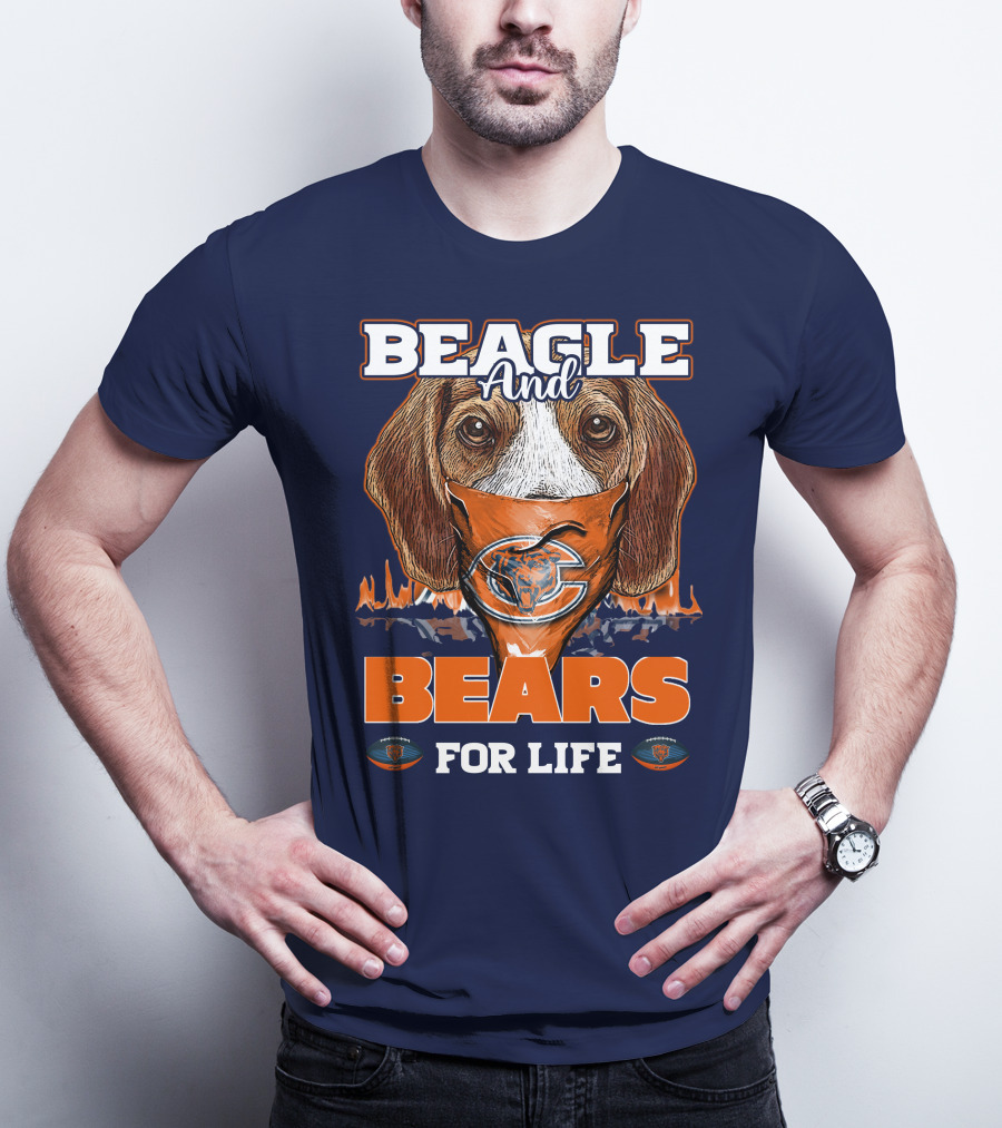 BEAGLE AND BEARS FOR LIFE CHICAGO BEARS T-Shirt