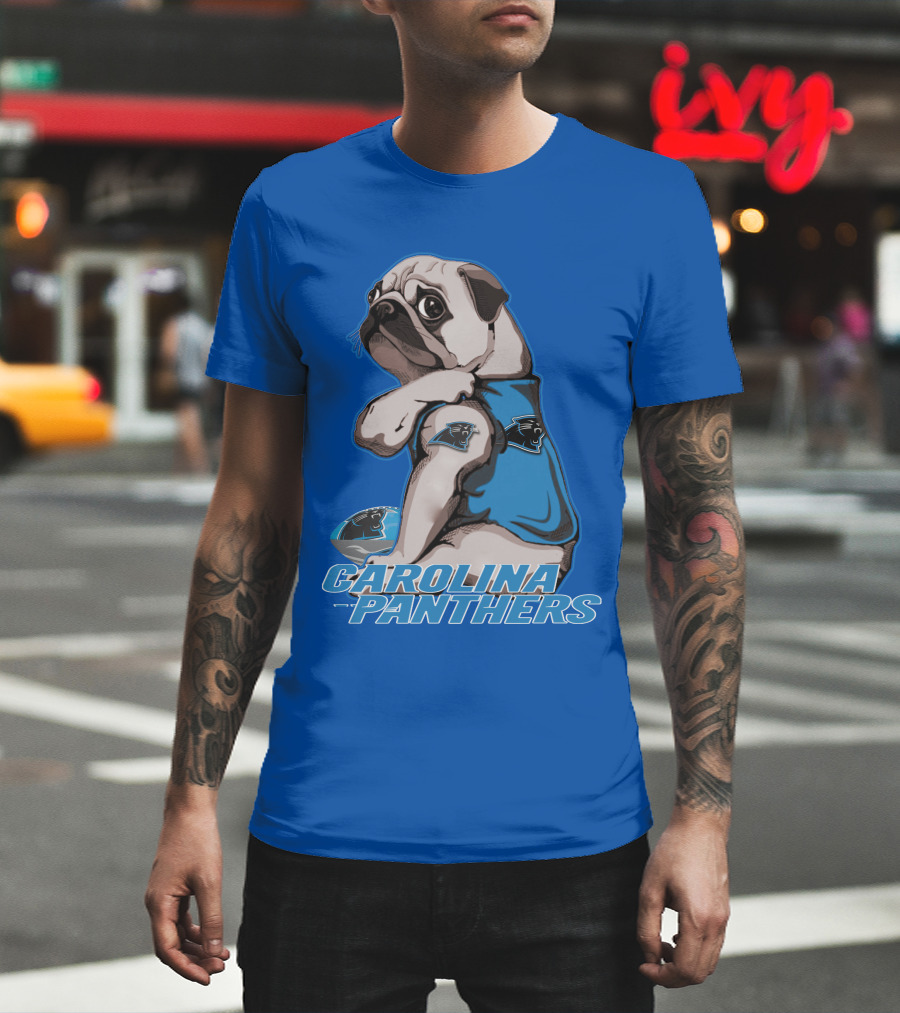 CAROLINA PANTHERS PUG WITH TEAM T-Shirt