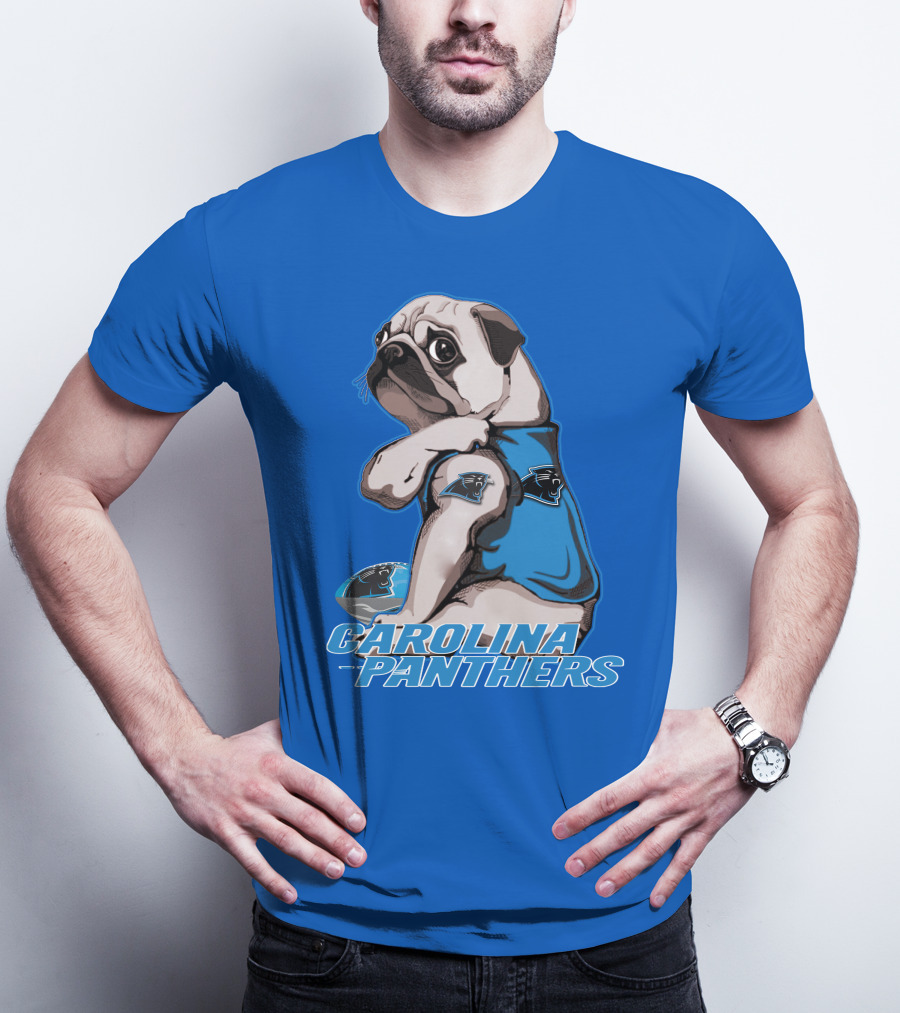CAROLINA PANTHERS PUG WITH TEAM T-Shirt