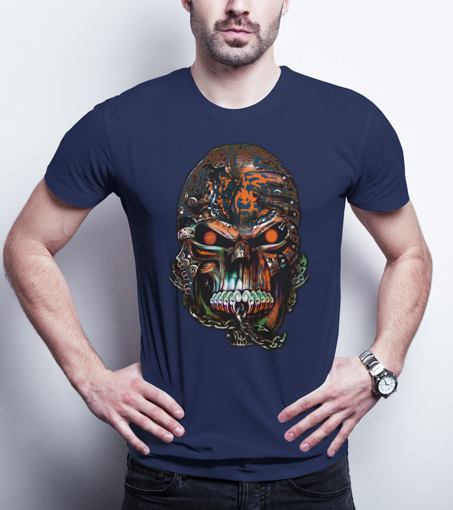 Chicago Bears Fiery Skull T-Shirt