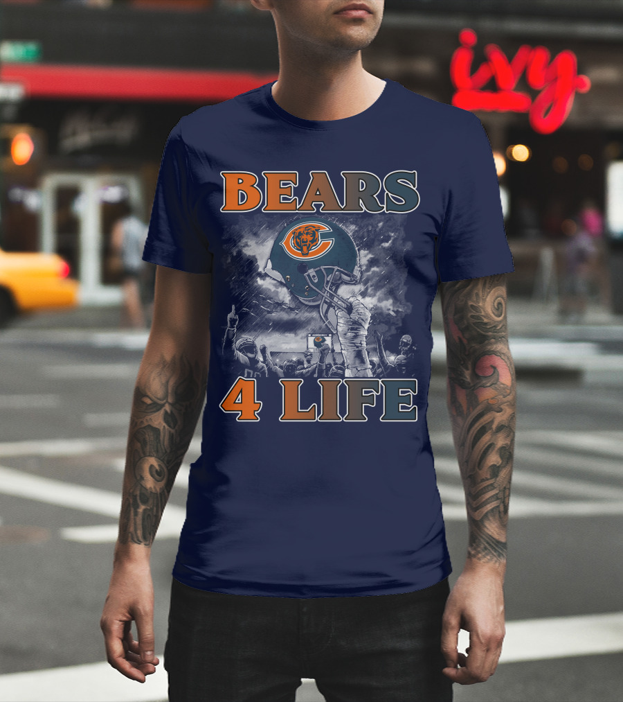 Bears 4 Life Chicago Bears Helmet Celebration T-Shirt