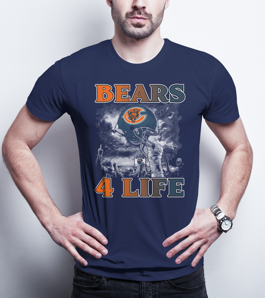 Bears 4 Life Chicago Bears Helmet Celebration T-Shirt