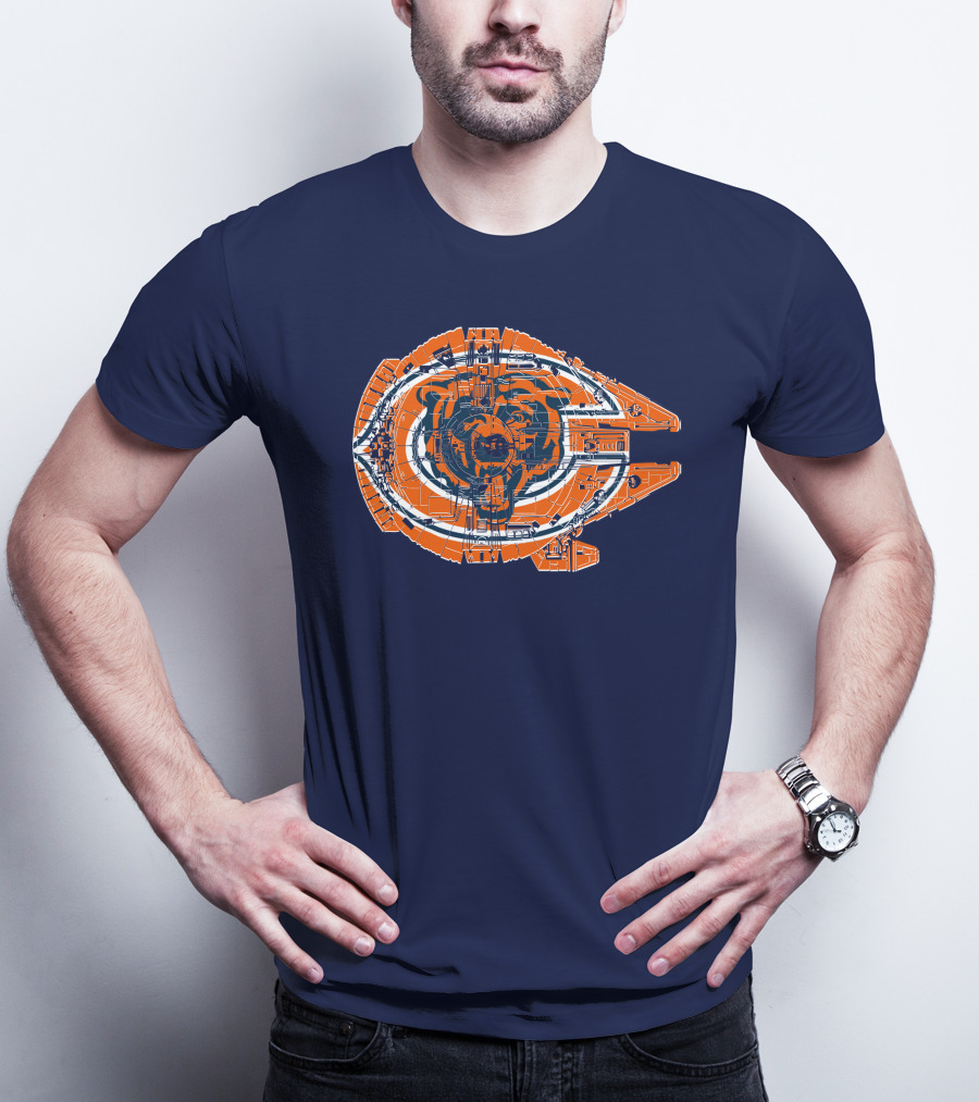 Chicago Bears Millennium Falcon Crossover T-Shirt