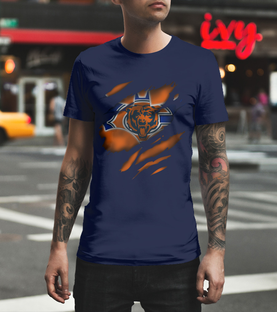 Chicago Bears 07 Vintage Logo Ripped Claw T-Shirt