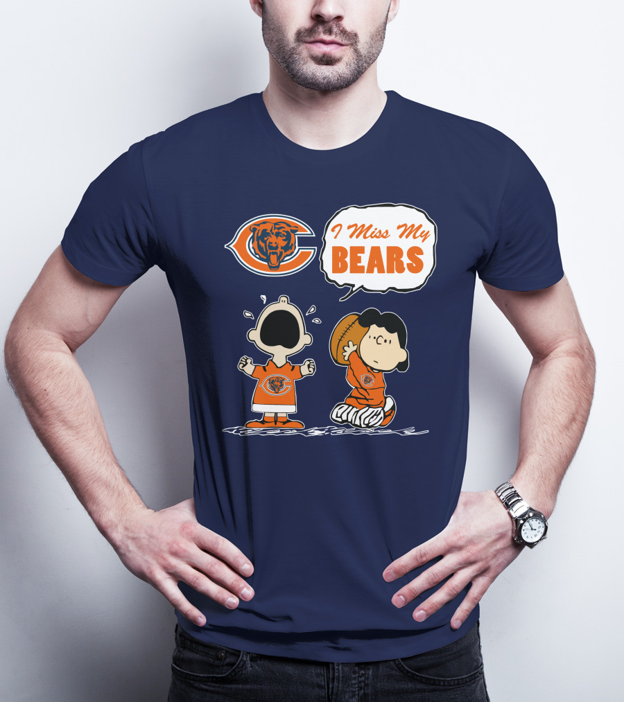 I Miss My Bears Chicago Bears Peanuts Characters T-Shirt