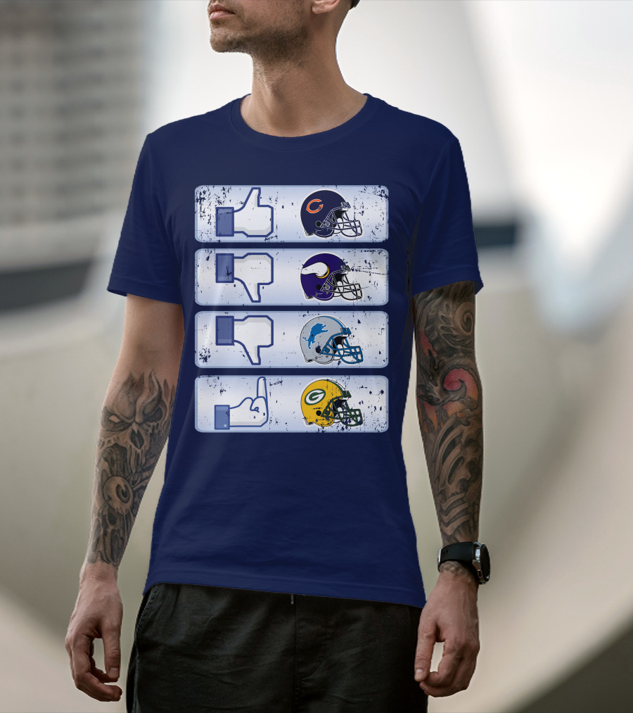 Chicago Bears Thumbs Up Rivalry Vikings Lions Packers T-Shirt
