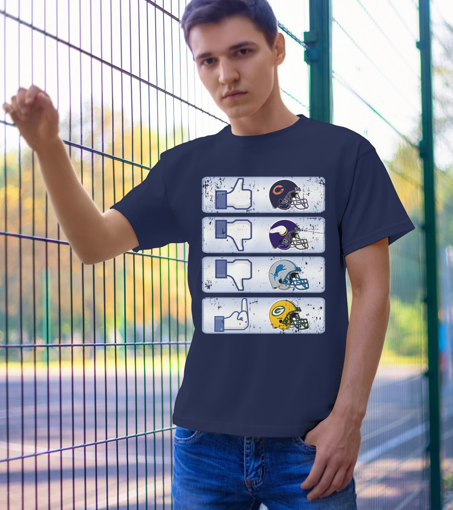 Chicago Bears Thumbs Up Rivalry Vikings Lions Packers T-Shirt