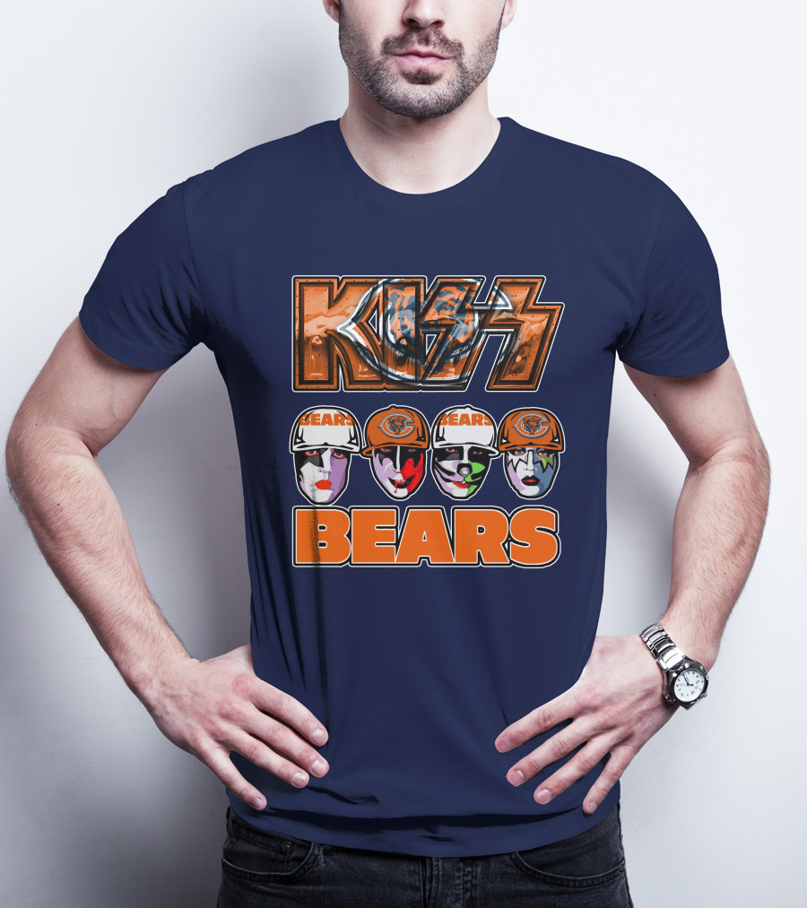 KISS Chicago Bears Facepaint Helmet T-Shirt