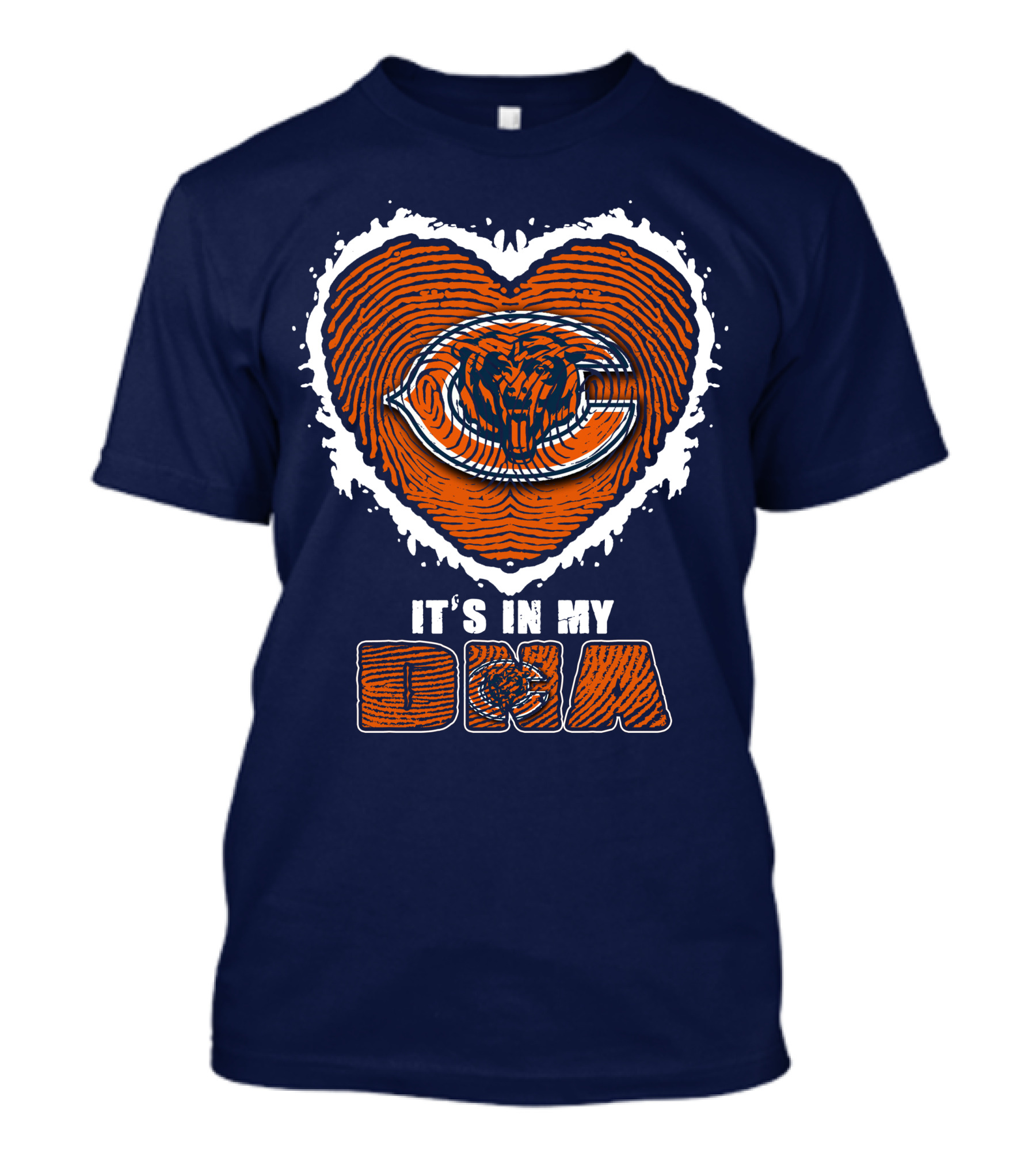 It's In My DNA Chicago Bears Heart Fingerprint T-Shirt