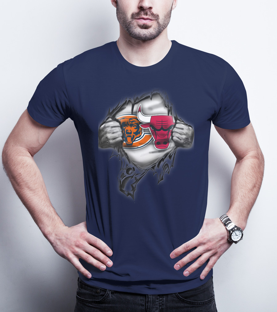 Chicago Bears 60 Bulls Logo Crossover T-Shirt