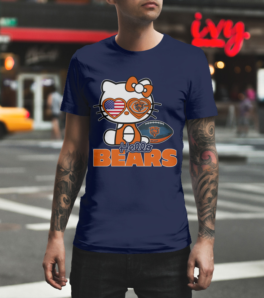 Hello Bears Hellokitty Chicago Bears Football T-Shirt