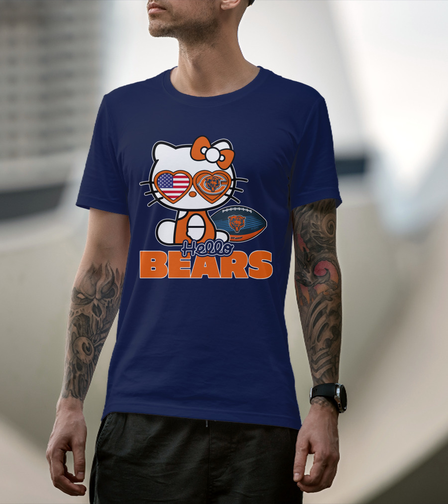 Hello Bears Hellokitty Chicago Bears Football T-Shirt