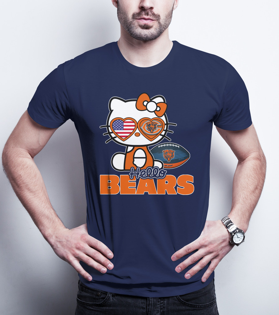 Hello Bears Hellokitty Chicago Bears Football T-Shirt