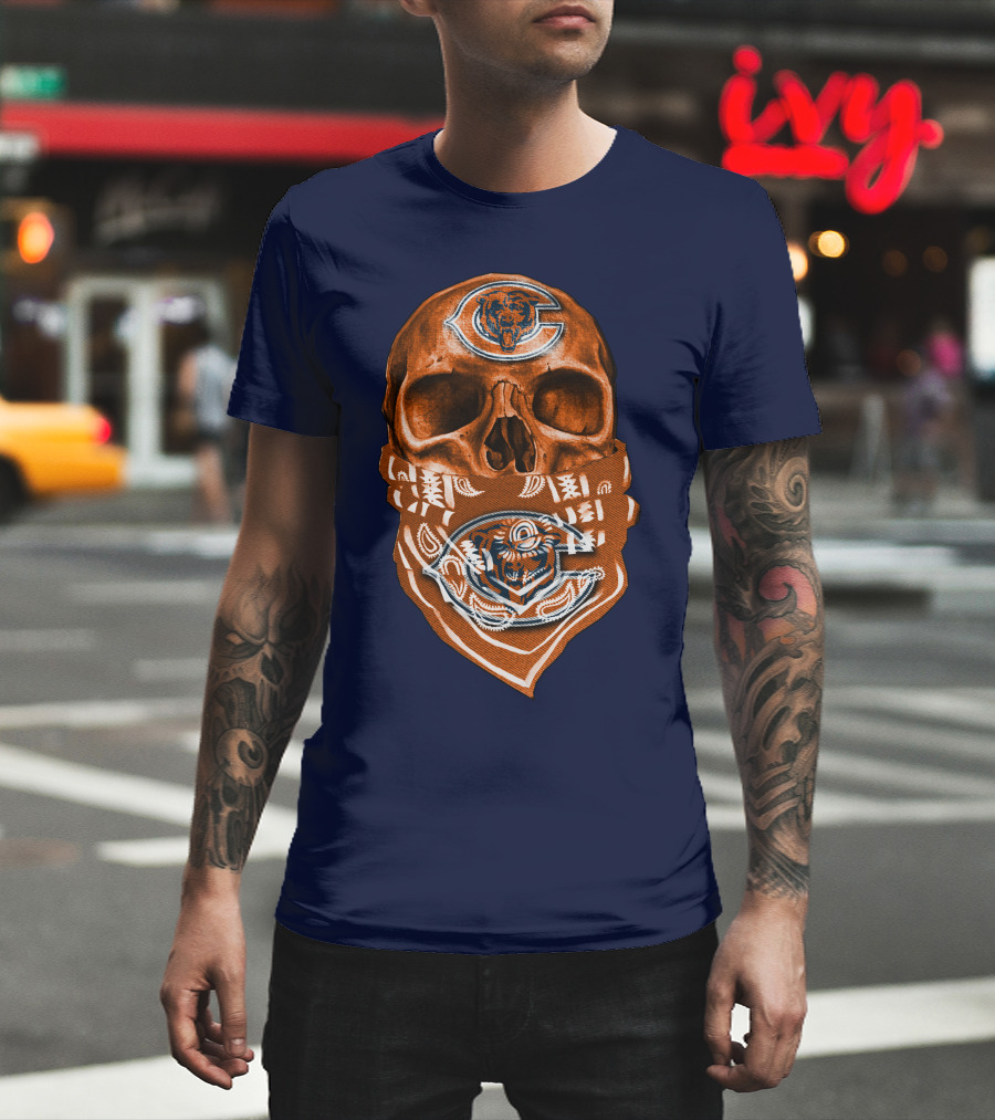 Skull Chicago Bears Bandana T-Shirt