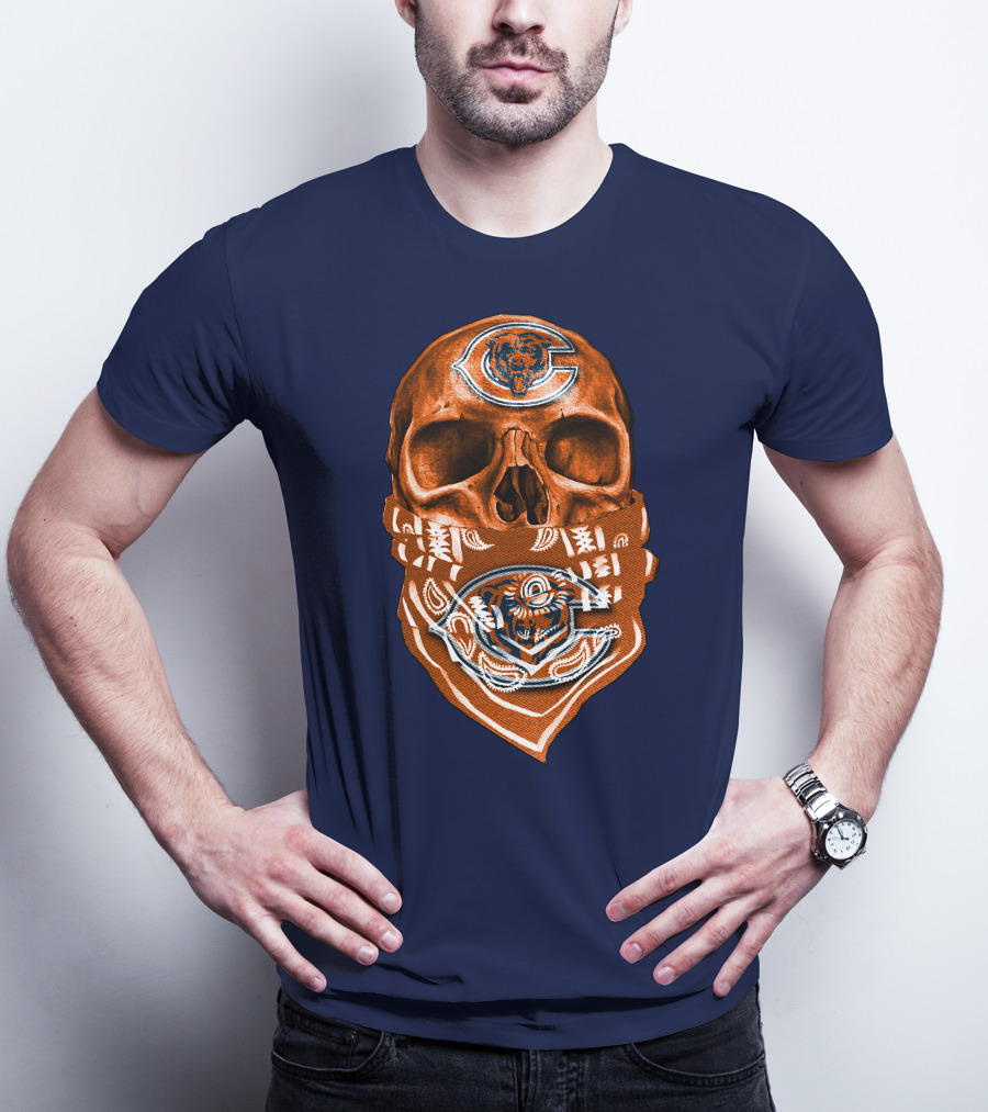 Skull Chicago Bears Bandana T-Shirt