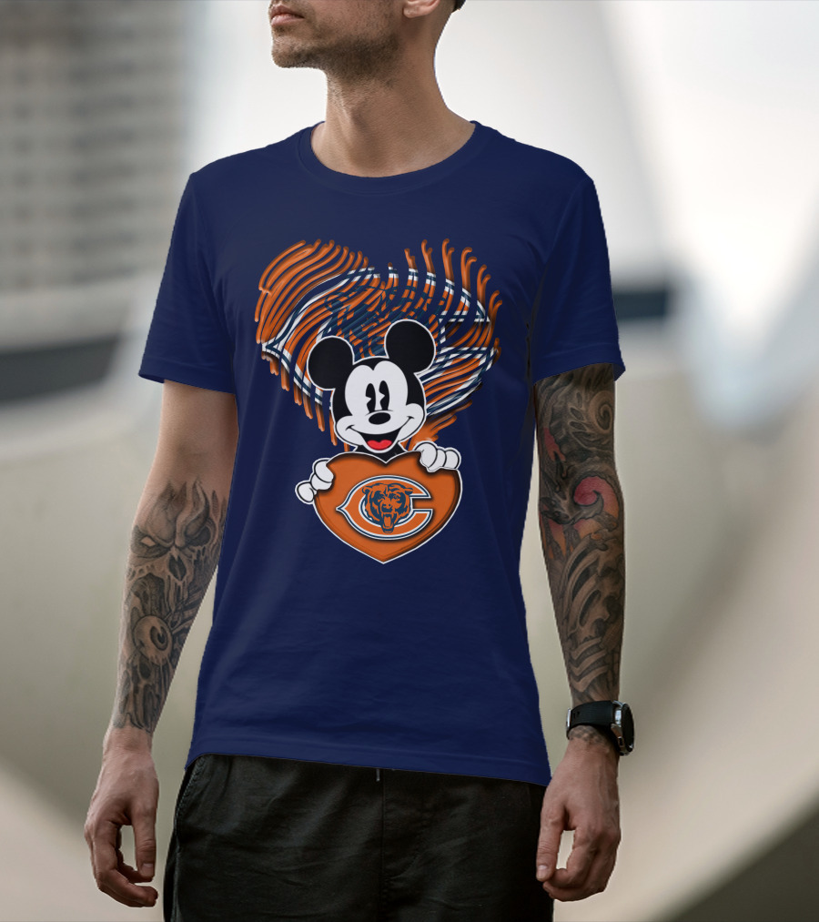 Mick Chicago Bears Heart Logo Fan T-Shirt
