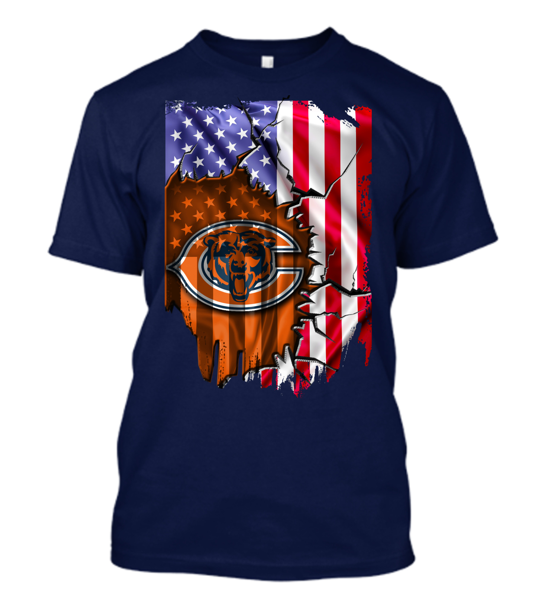 American Flag Chicago Bears Logo Stars Stripes T-Shirt