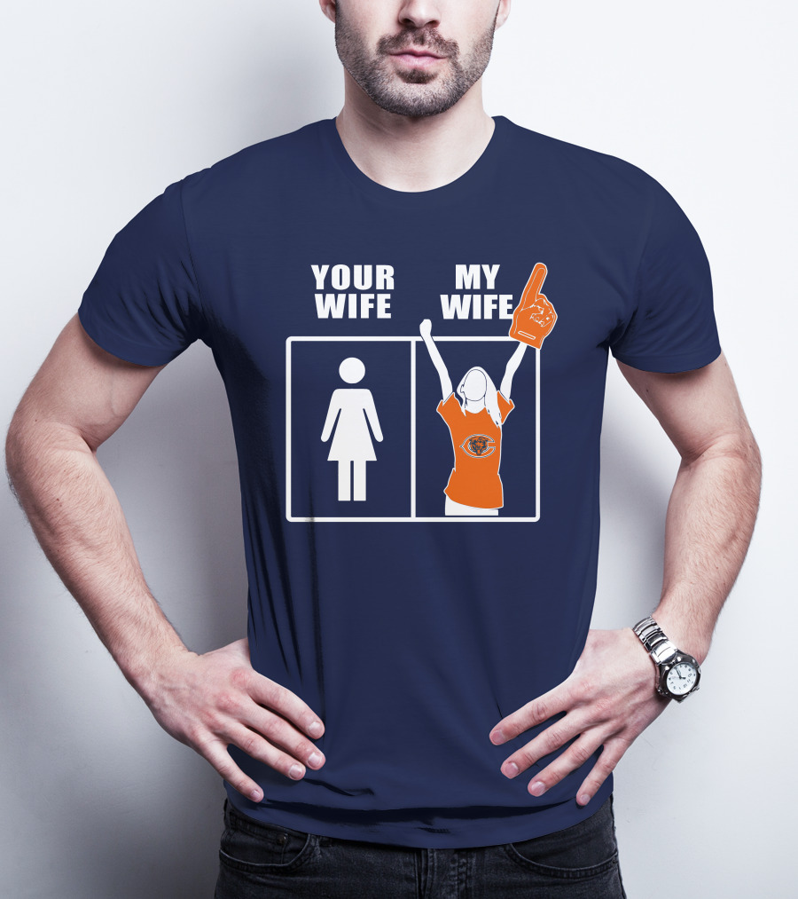 Your Wife My Wife Chicago Bears Fan Foam Finger T-Shirt