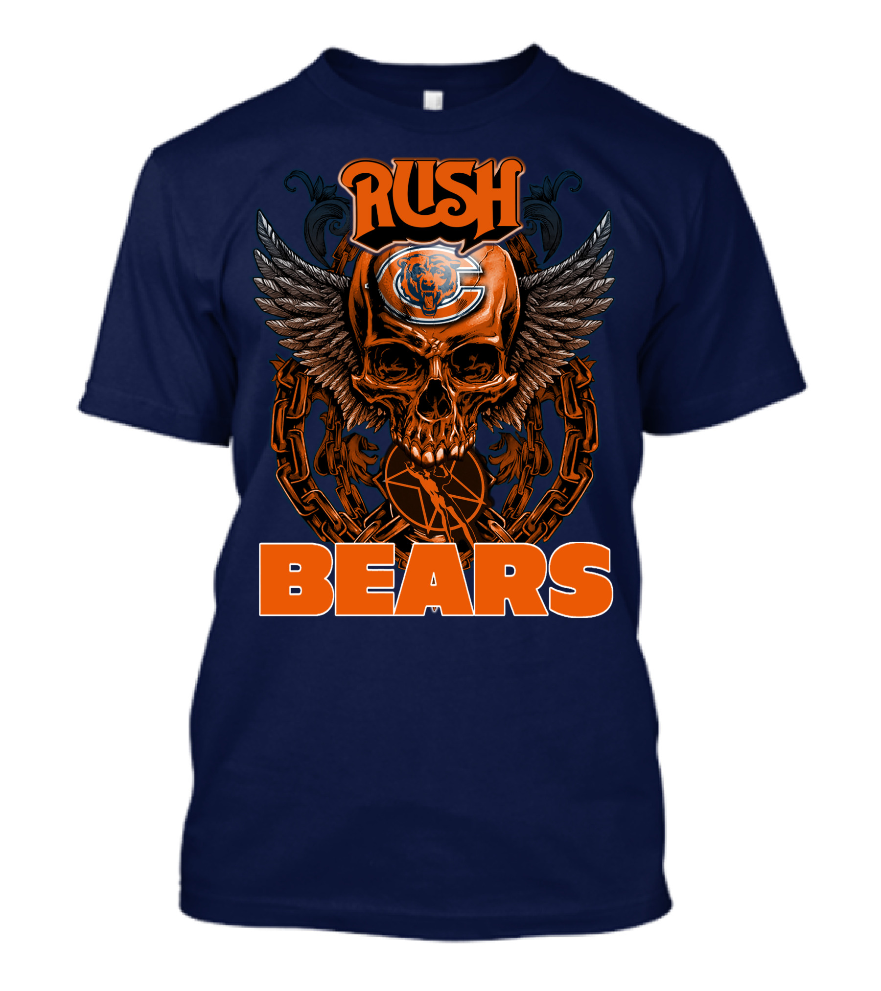 Rush Chicago Bears Skull Wings Chain T-Shirt