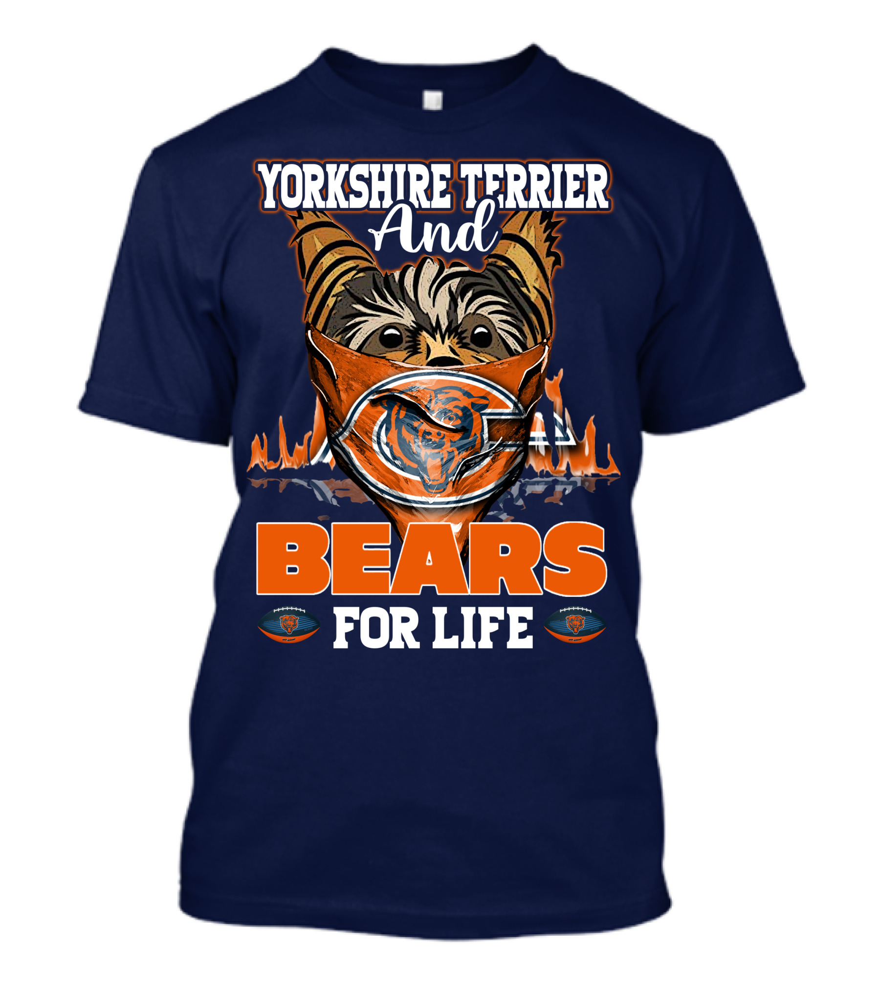 Yorkshire Terrier And Chicago Bears For Life T-Shirt