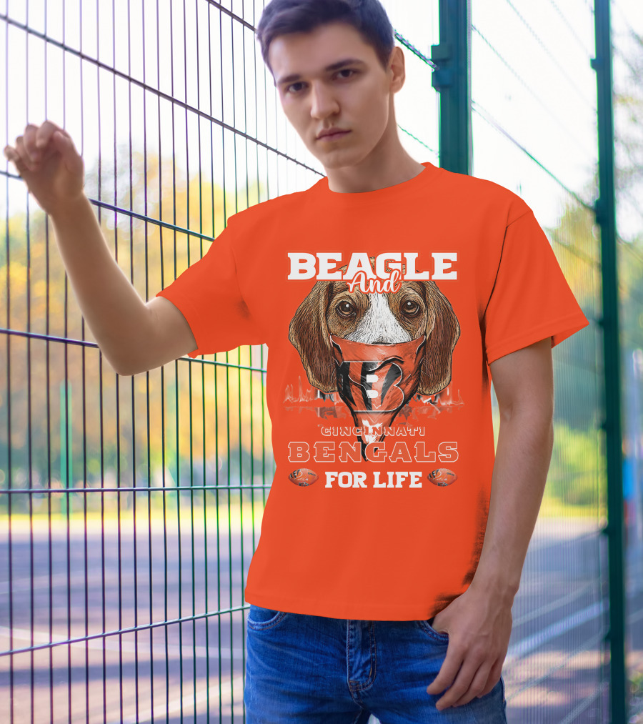Beagle And Cincinnati Bengals For Life T-Shirt