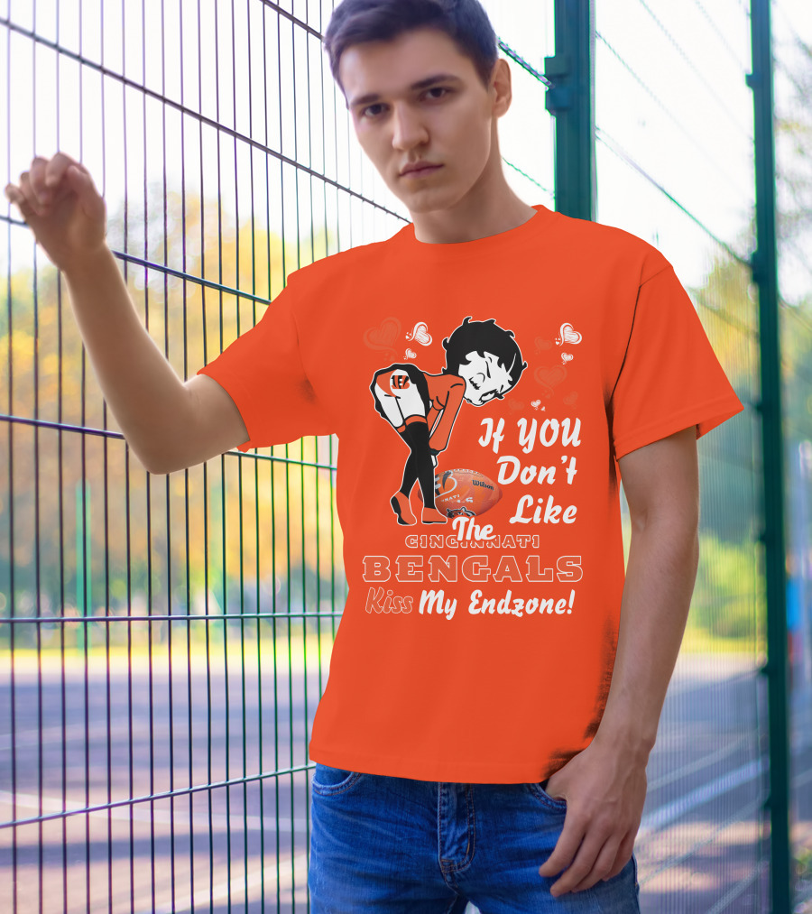 Betty Boop Cincinnati Bengals If You Don't Like The Bengals Kiss My Endzone T-Shirt
