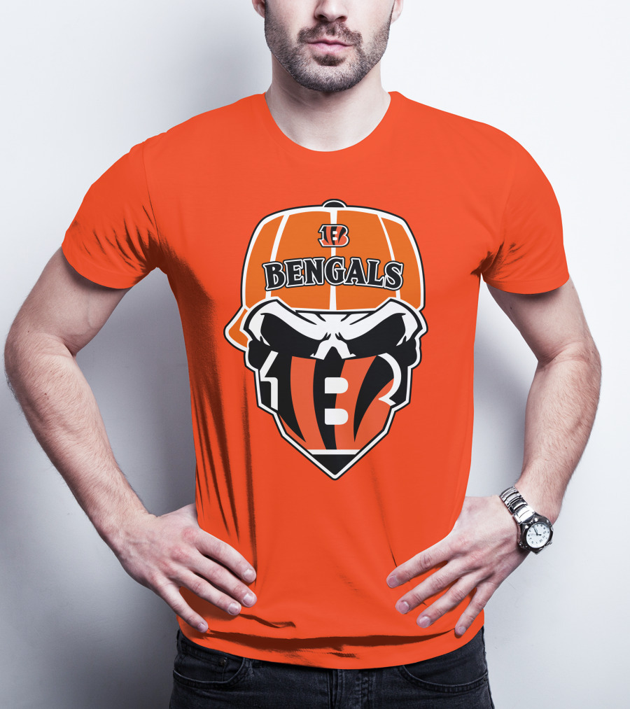 Cincinnati Bengals 37 Nfl Skull Cap T-Shirt
