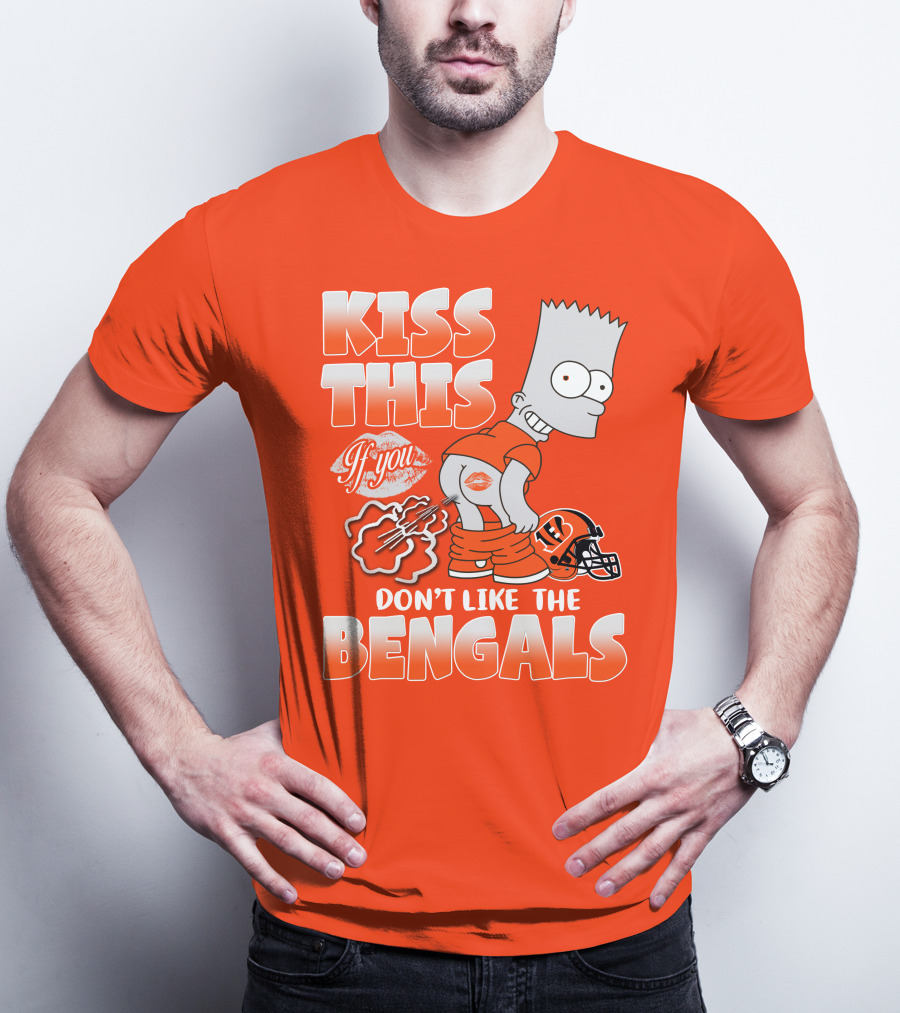 Bart Simpson Kiss This If You Don't Like The Bengals T-Shirt