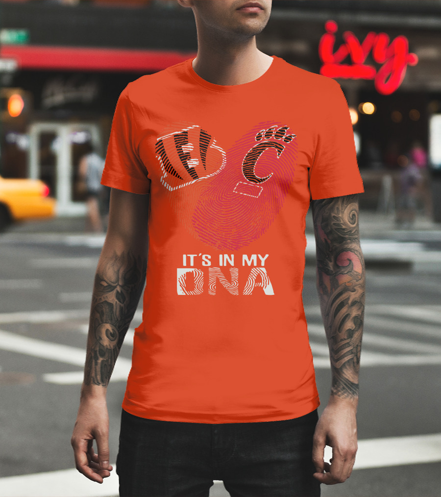 Cincinnati Bengals It's In My Dna Football Fan Heart T-Shirt