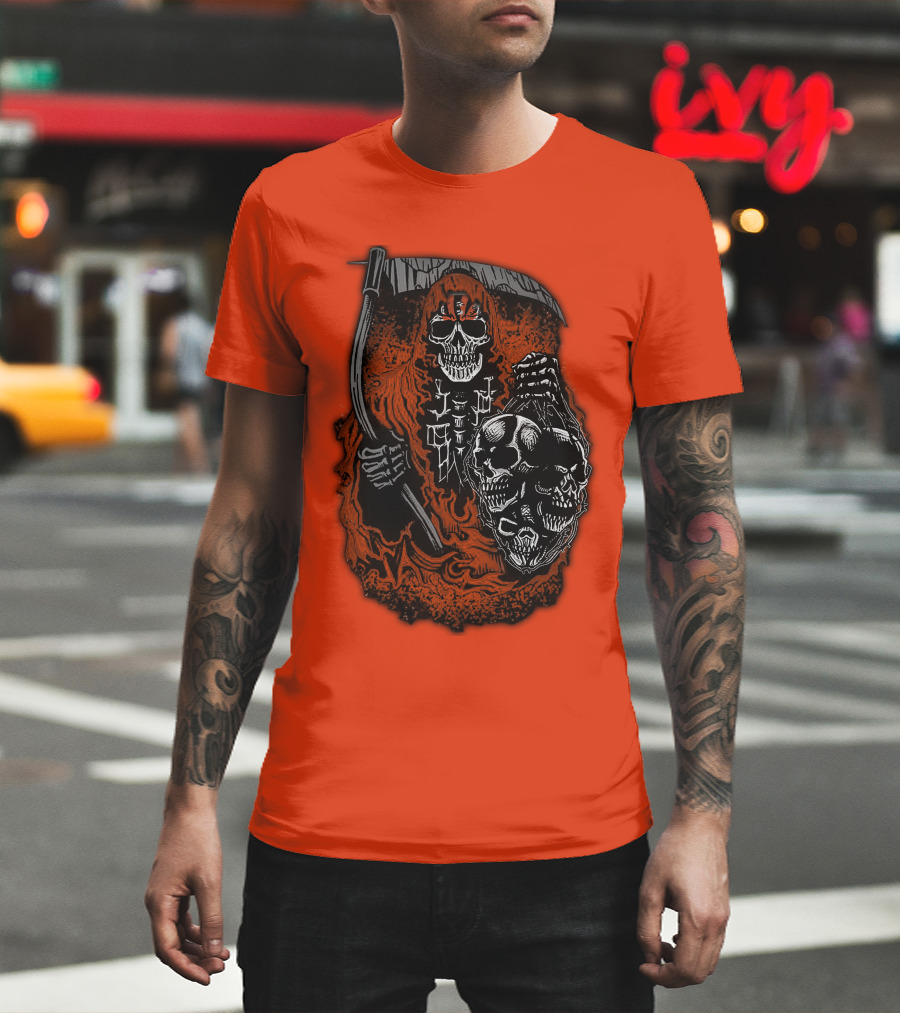 Cincinnati Bengals Reaper Skull T-Shirt