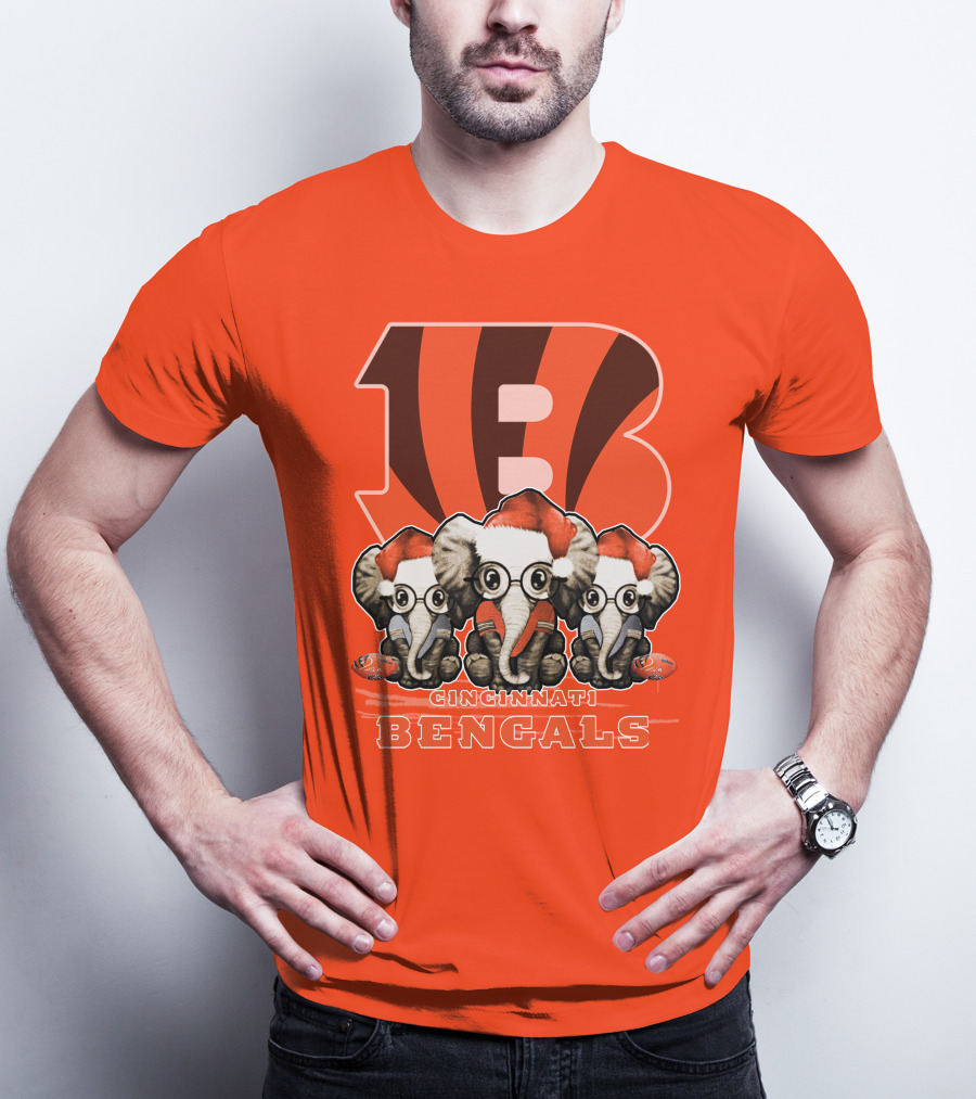 Cincinnati Bengals Xmas Elephants T-Shirt