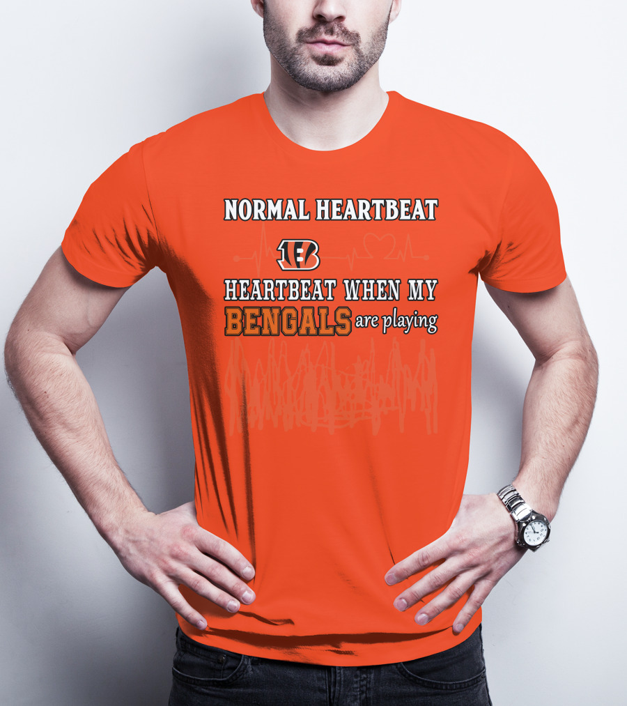 Normal Heartbeat Heartbeat When My Bengals Are Playing T-Shirt