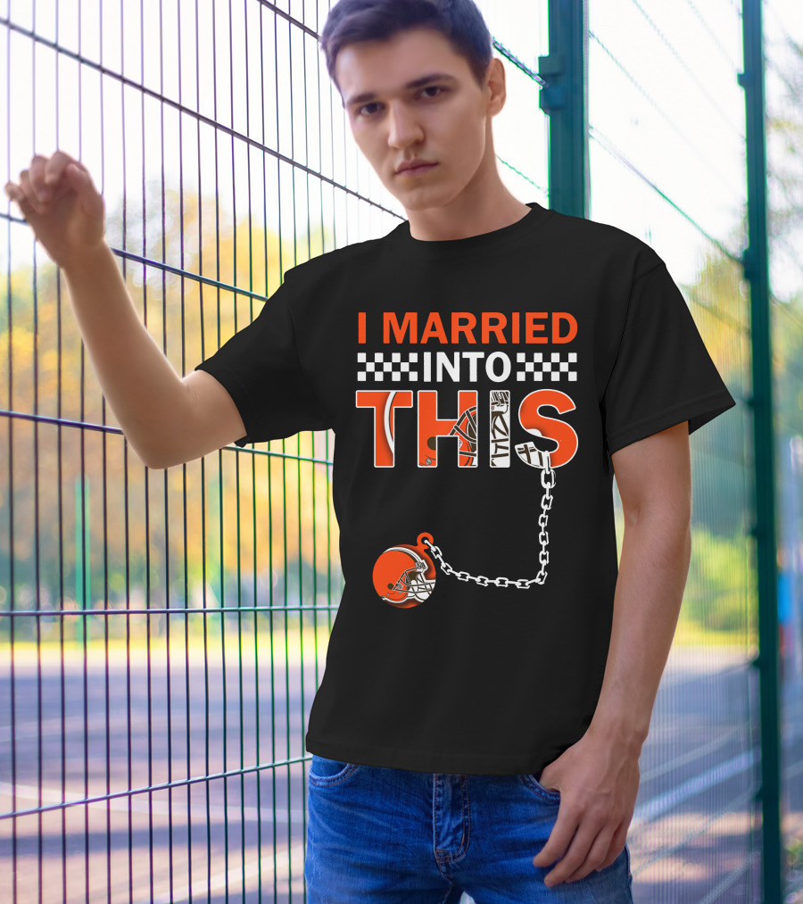 Cleveland Browns I Married Into This Chain Helmet T-Shirt