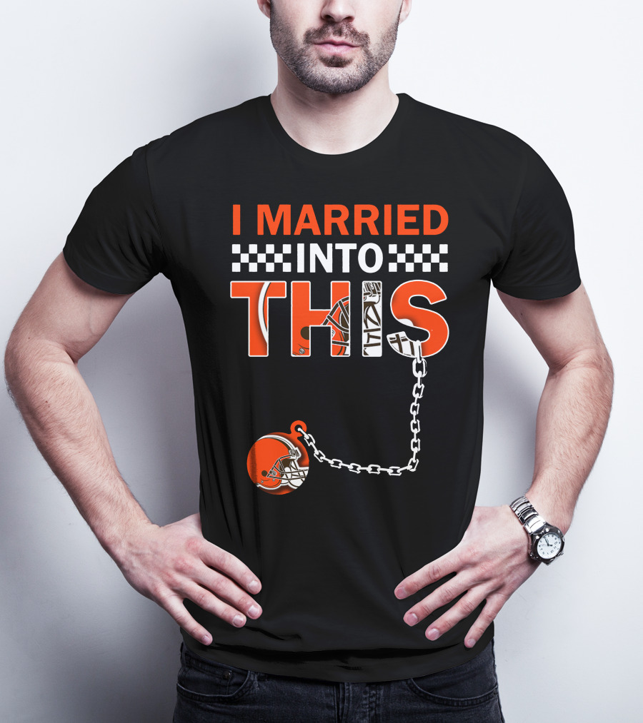 Cleveland Browns I Married Into This Chain Helmet T-Shirt