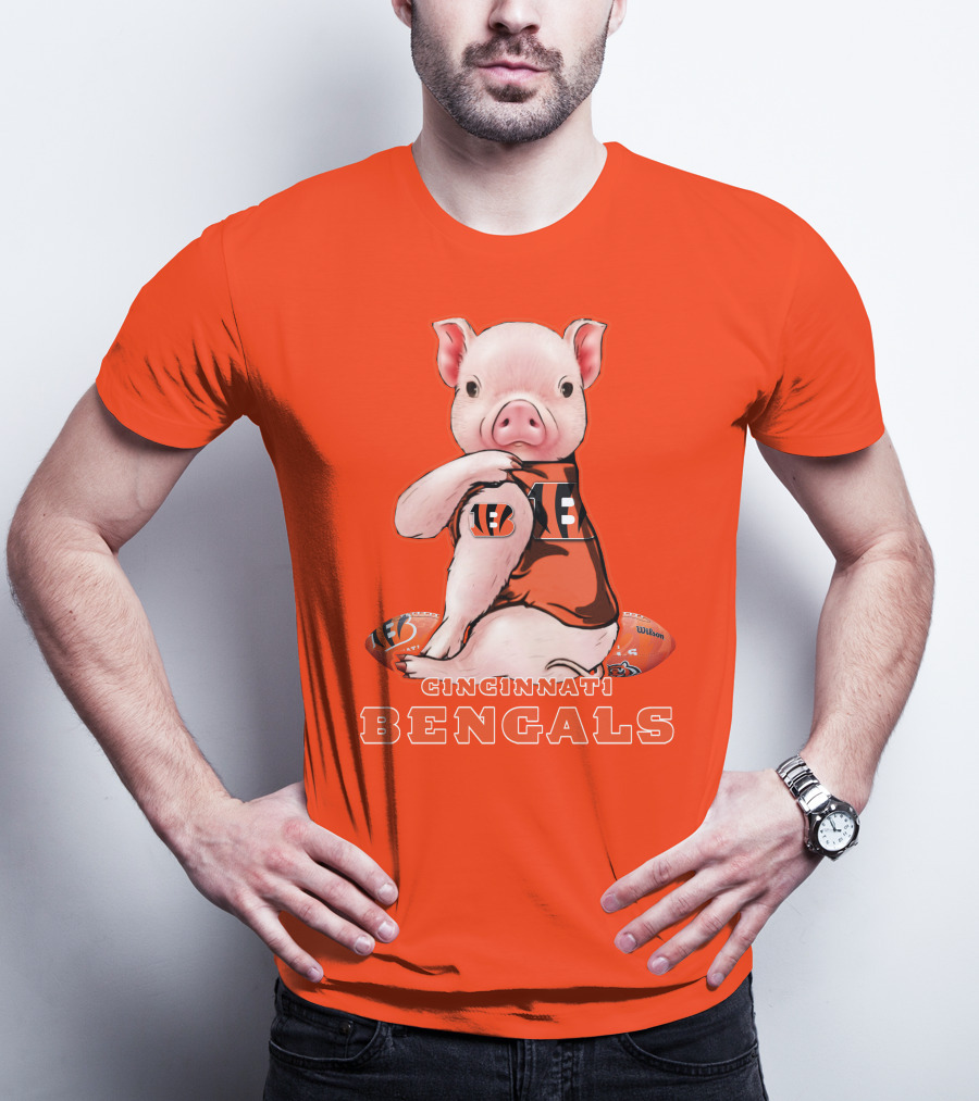 Cincinnati Bengals Pig With Football T-Shirt