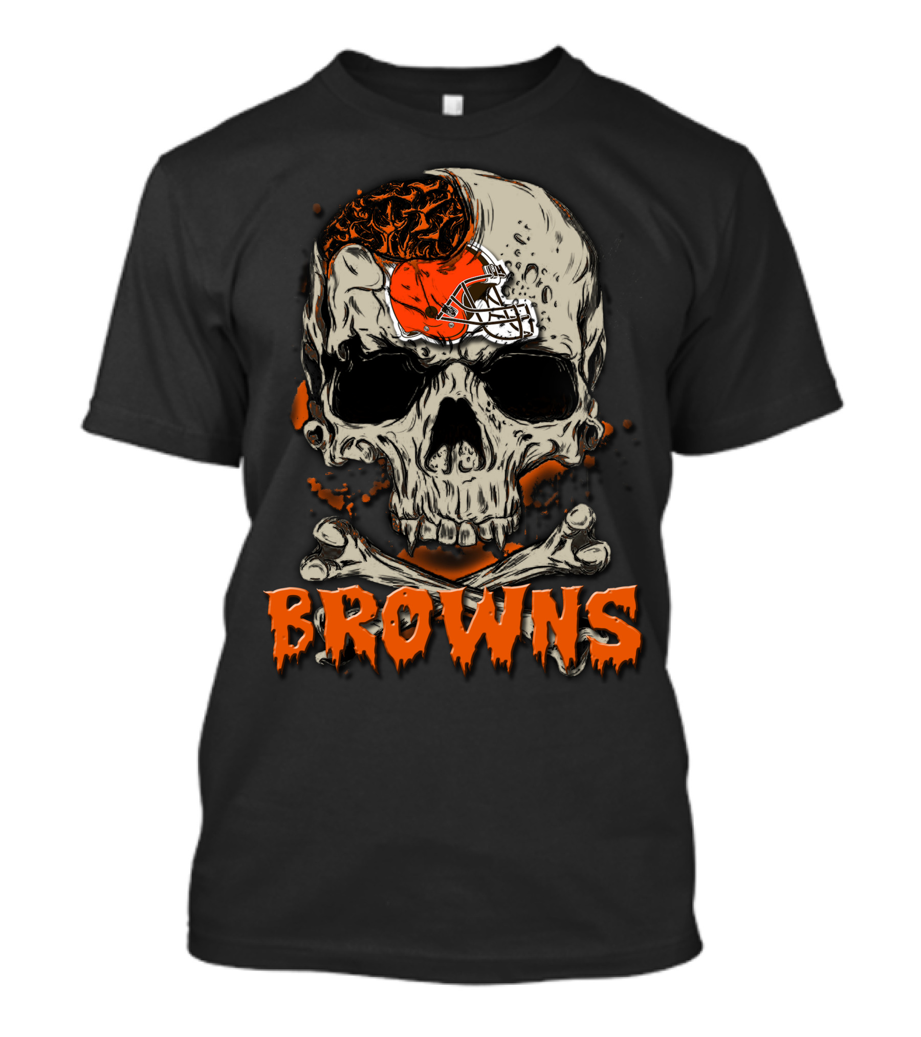 Cleveland Browns Skull And Crossbones Helmet T-Shirt