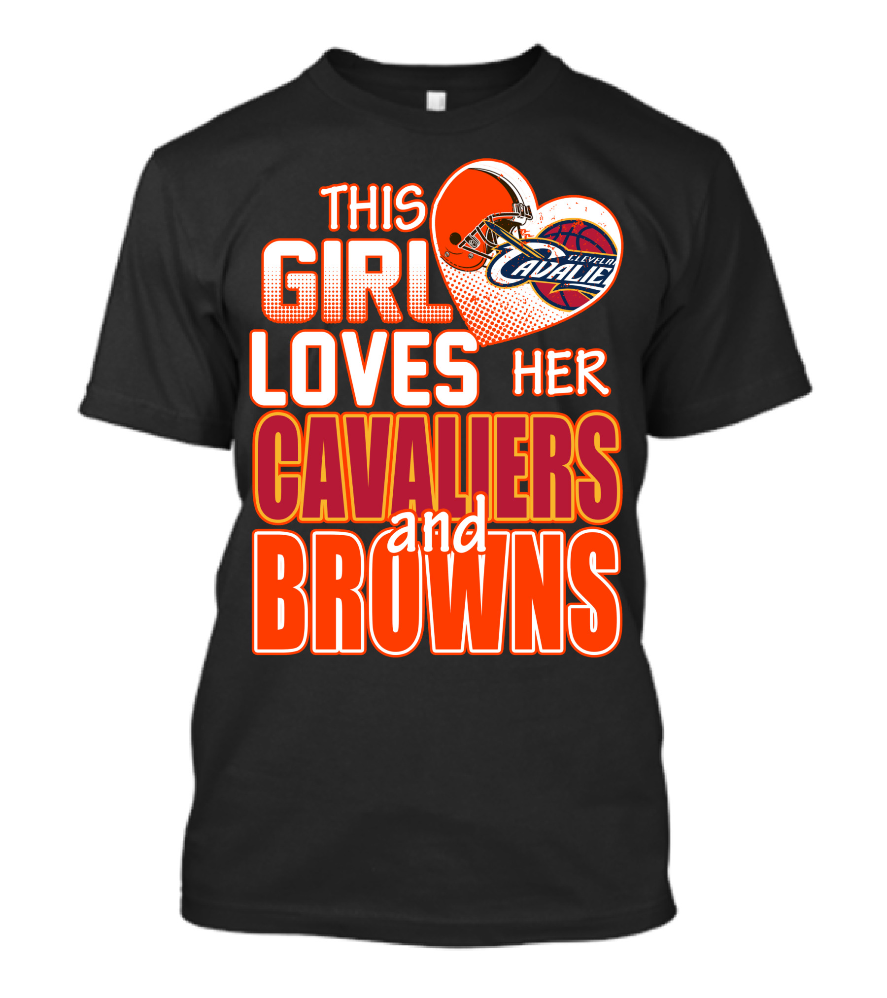 This Girl Loves Her Cleveland Cavaliers And Browns T-Shirt