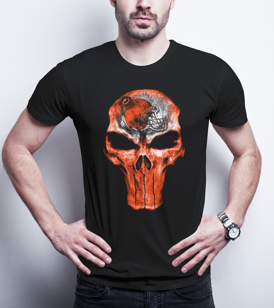 Cleveland Browns Skull Helmet 40 T-Shirt